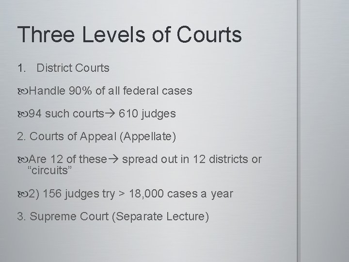 Introduction to the Federal Courts Unit 2 Branches