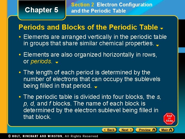 Chapter 5 Preview Lesson Starter Objectives Mendeleev and