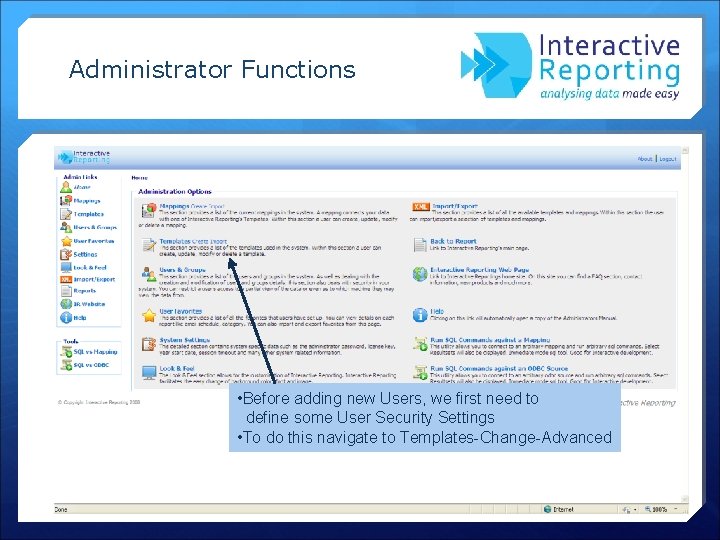 Overview of User Setup Security Administrator Functions Before