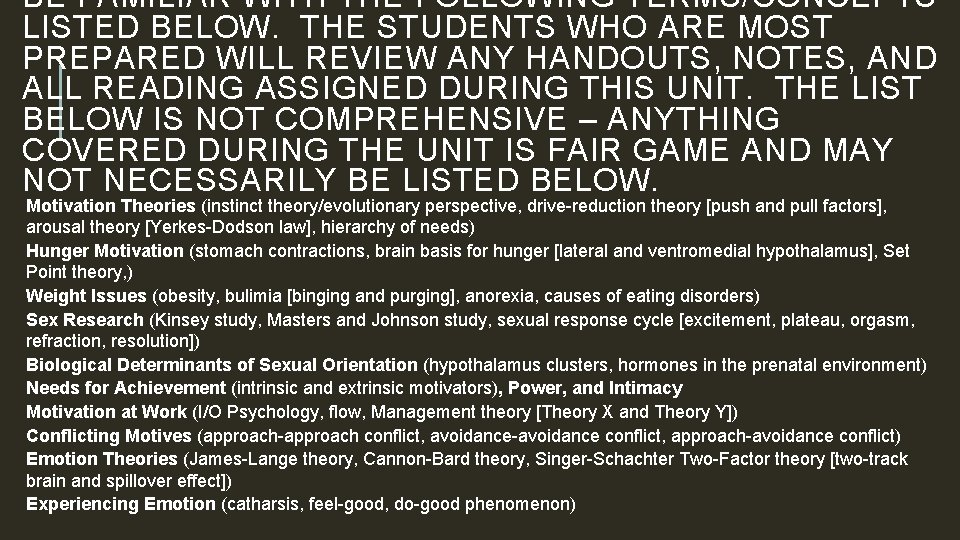 AP PSYCHOLOGY TH JAN 26 objective Opener Prepare