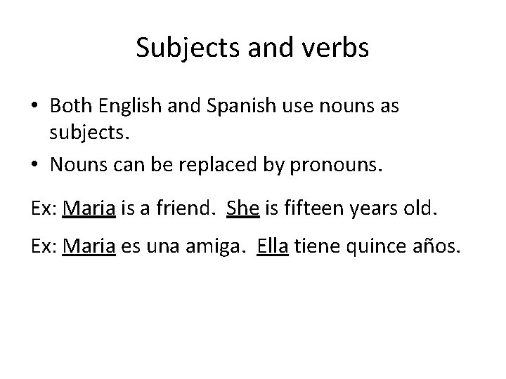 Spanish I Unidad 1 Leccin 1 Gramtica Subjects