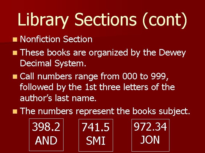 Call Numbers and Using Destiny in the Media
