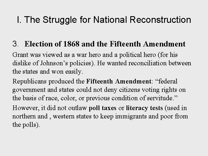 CHAPTER 15 Reconstruction 1865 1877 Copyright 2014 by