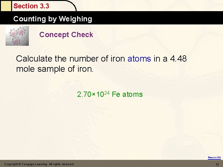 Chapter 3 Stoichiometry Chapter 3 Table of Contents