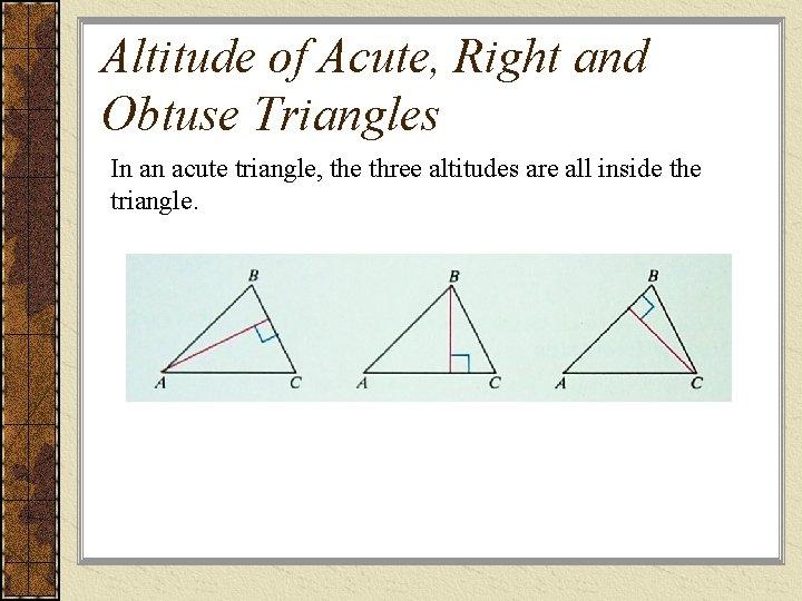 4 7 Medians Altitudes and Perpendicular Bisectors Definitions