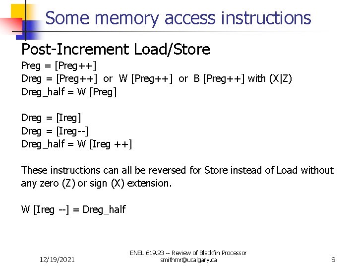 Overview of BLACKFIN processor ADSPBF 533 Memory Operations
