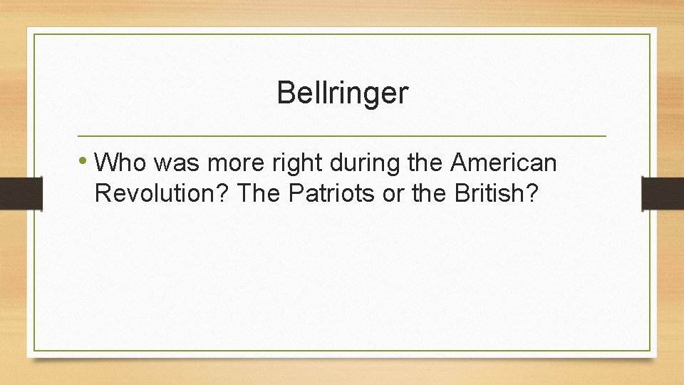 Westward Expansion EQ What leads to conflict Bellringer