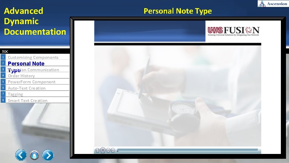 Advanced Dynamic Documentation Welcome to the ComputerBased Training