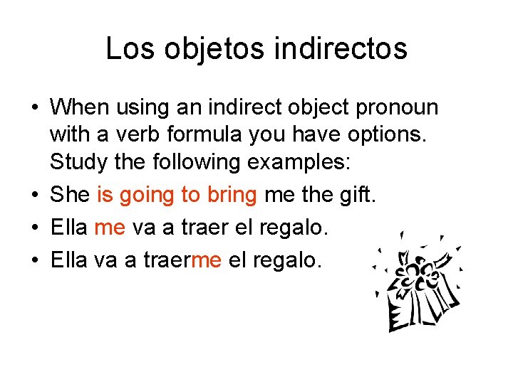 Los objetos indirectos Me me Nos us Te