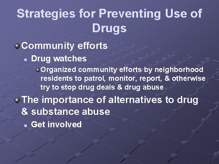 Living Drug Free Chapter 23 Lesson 5 Objectives