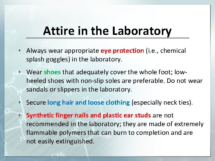 Science Laboratory Safety Science Department Punggol Secondary School