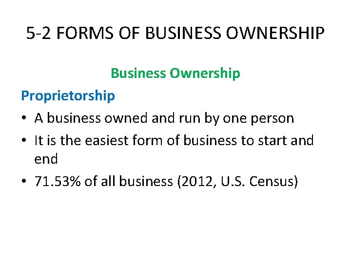CHAPTER 5 BUSINESS ORGANIZATION SECTION 5 1 BUSINESS