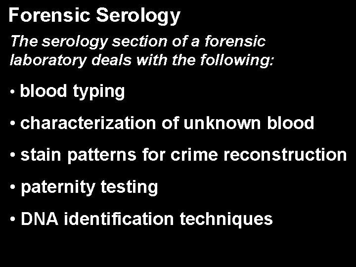 Forensic Serology Identification Using Bodily Fluids STEM Forensic