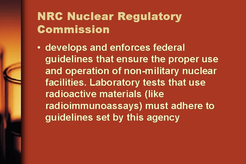 Various Laboratory Regulations and their Significance 1983 Prospective
