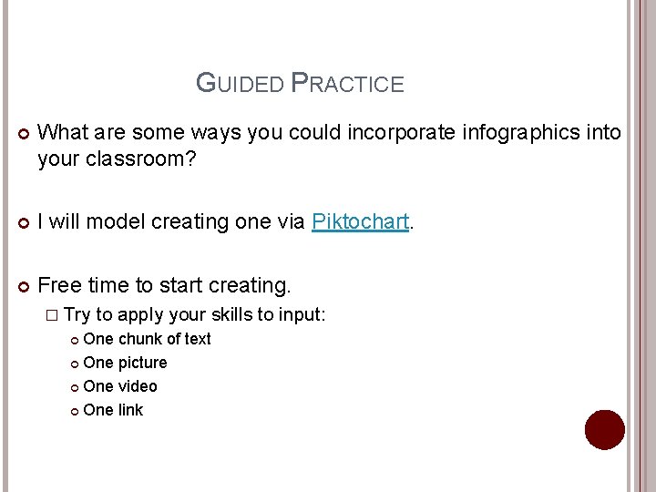 INFOGRAPHICS BE CREATIVE AND INNOVATIVE LMSA Professional Development
