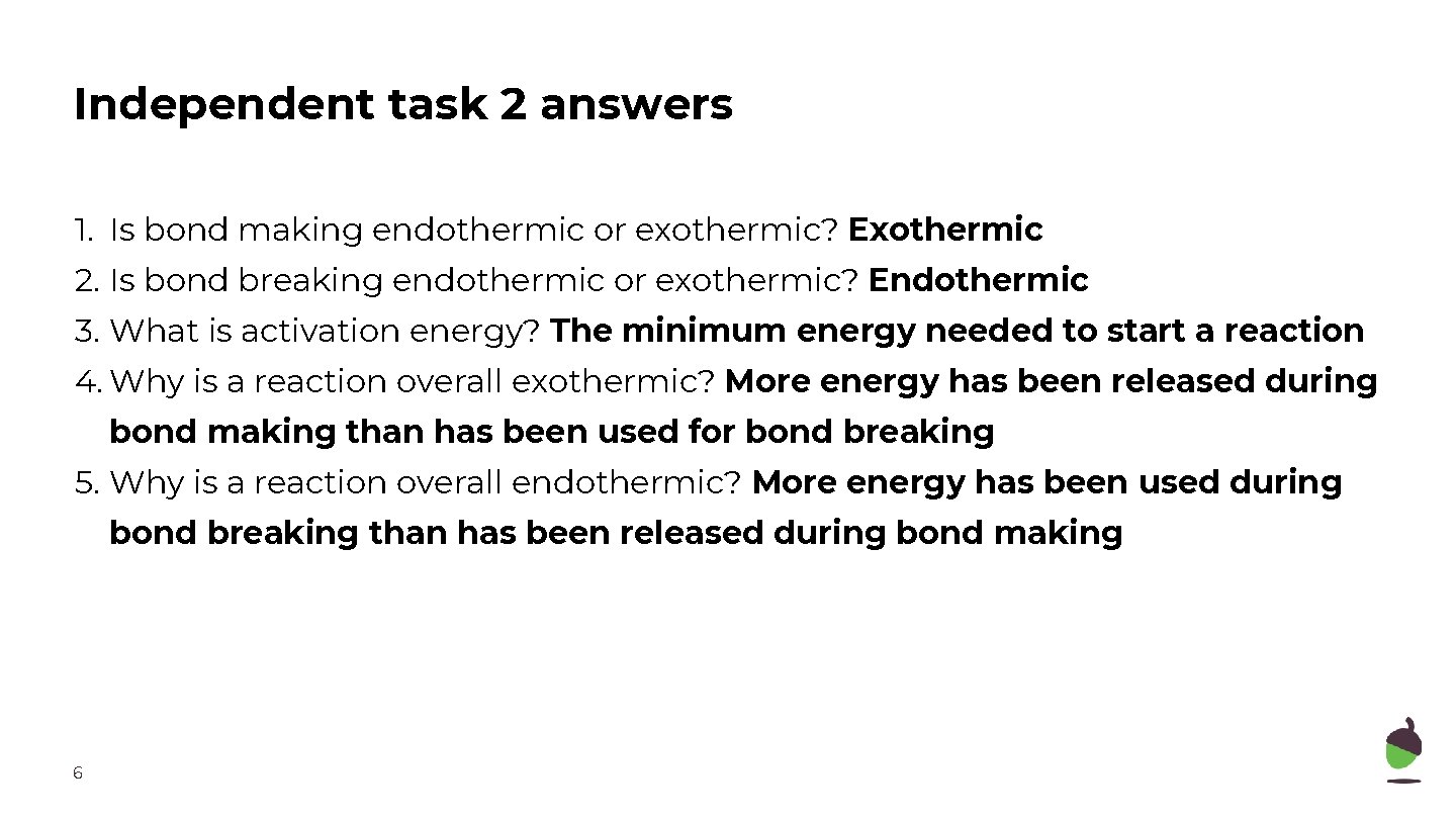 Combined Science Chemistry Key Stage 4 Energy Changes