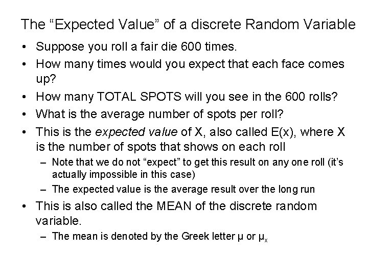 The Mean Of A Discrete Random Variable Lesson
