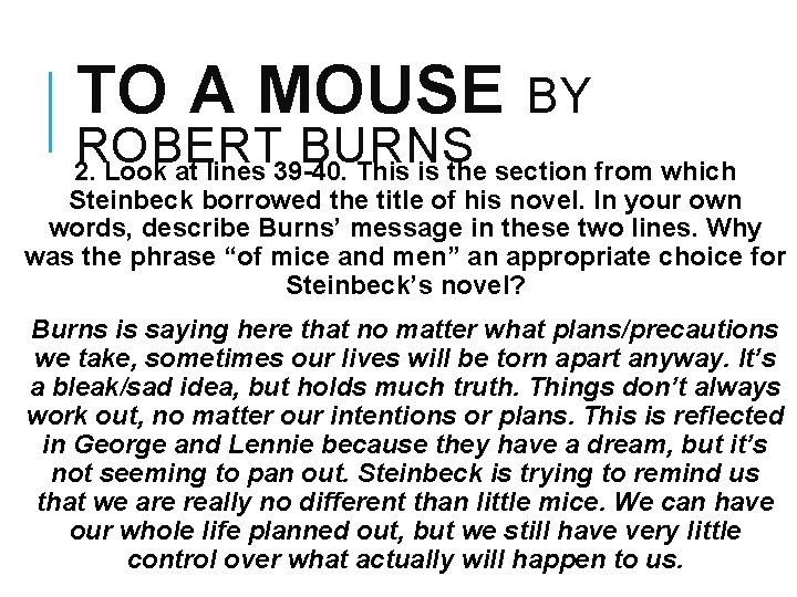 d Men JOHN STEINBECK JOHN ERNST STEINBECK BIOGRAPHY