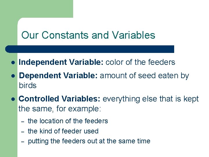 Understanding Variables and Fair tests in Science Experiments