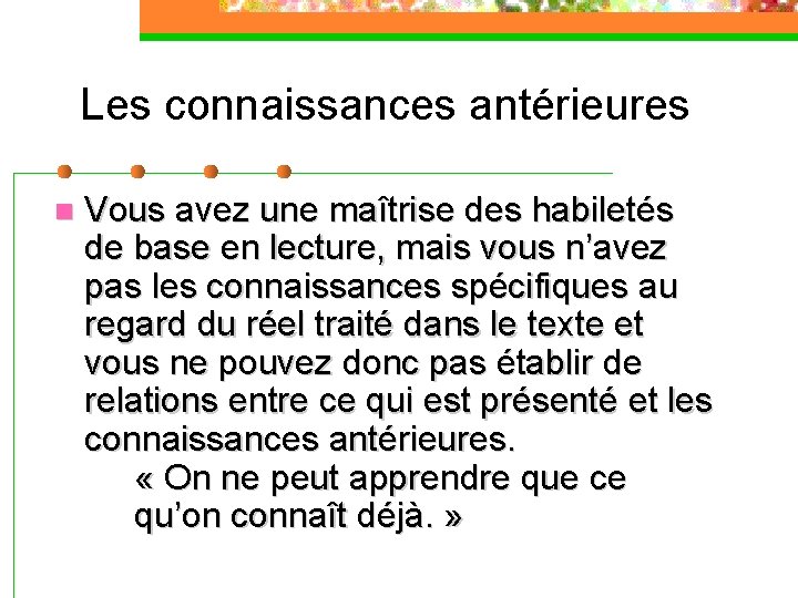 Cours 3 Les principes de lapprentissage Objectifs du