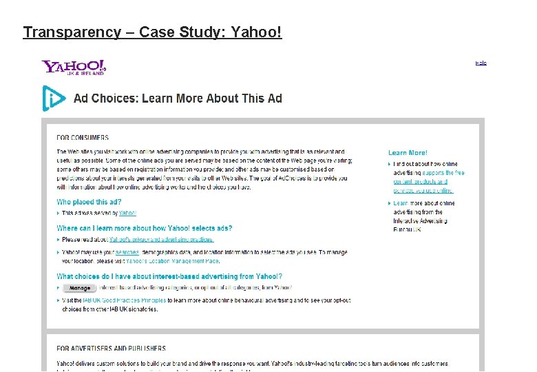 The EU selfregulation of online behavioural advertising May