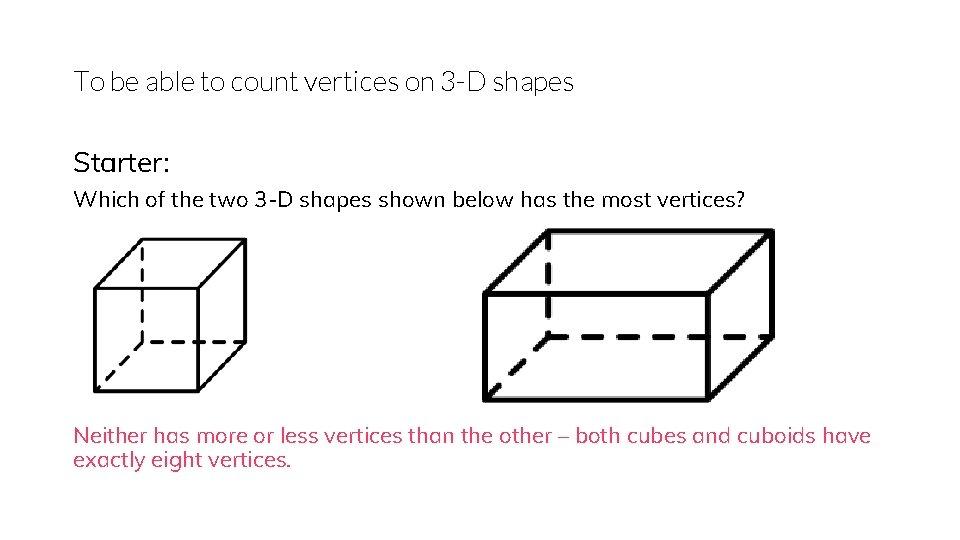 To be able to count vertices on 3