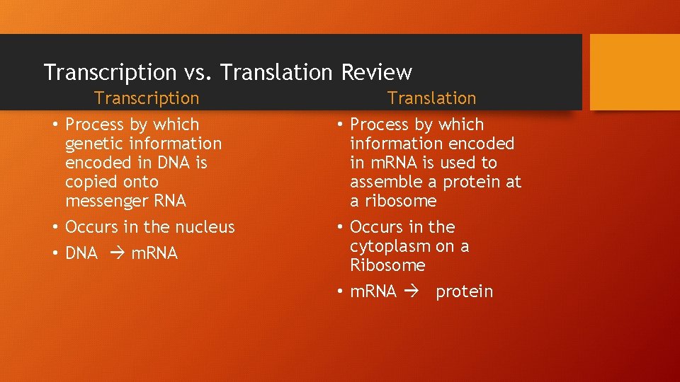 TRANSCRIPTION AND TRANSLATION The Central Dogma of Biology