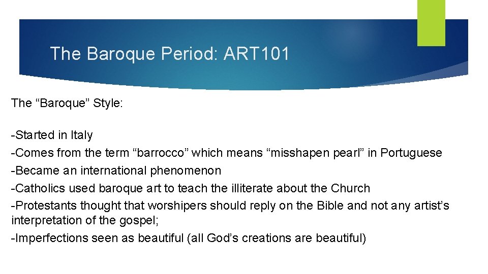 BAROQUE ART INTRODUCTION TO VISUAL ART KET Baroque