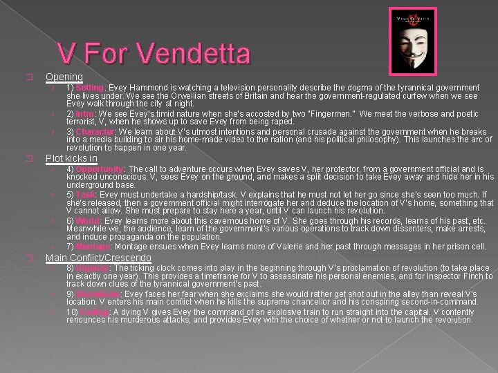 Anatomy of a Film By Matthew Gardener Key