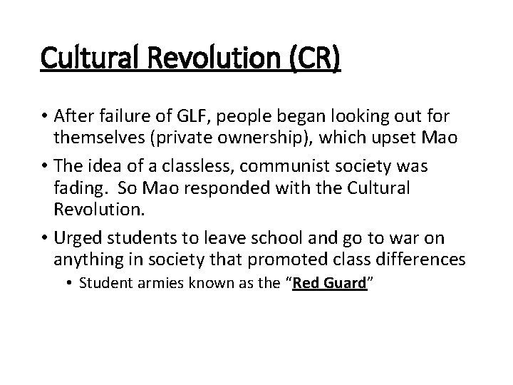 Mao Zedong and the Chinese Revolution d Describe