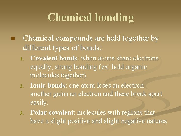 Biochemistry The Chemistry of Life Unit A Workbook