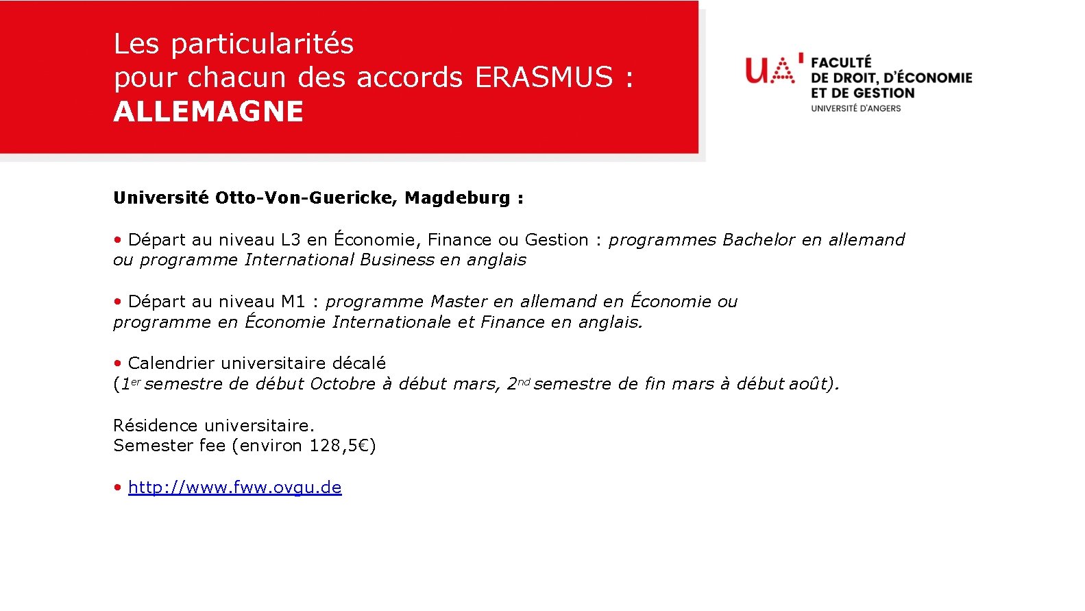 MOBILITS DTUDES LTRANGER Anne Universitaire 2021 2022 conomie