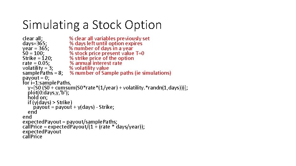 Simulation Using Matlab Random Walk Integration Pricing An 7212