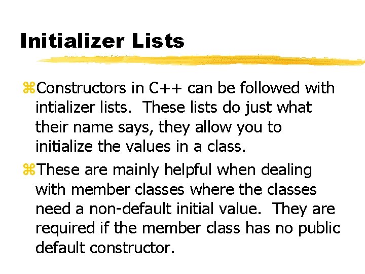 Objects and Classes 1 21 2001 Opening Discussion