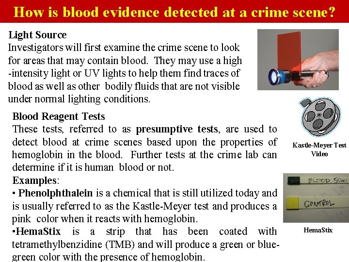 Forensic Science Lab Activity Warning Some material in