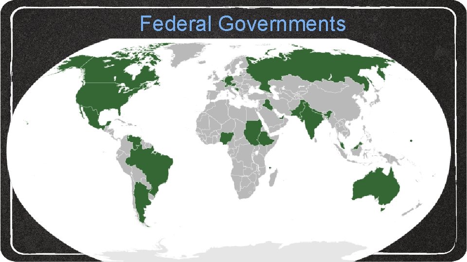 Distribution of Power Unitary Confederation Federal Governments So