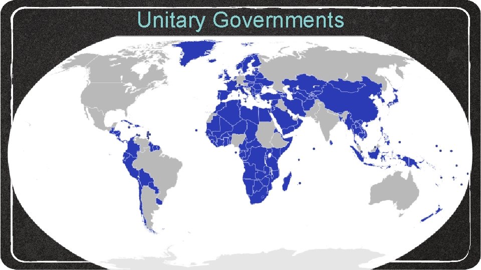Distribution of Power Unitary Confederation Federal Governments So