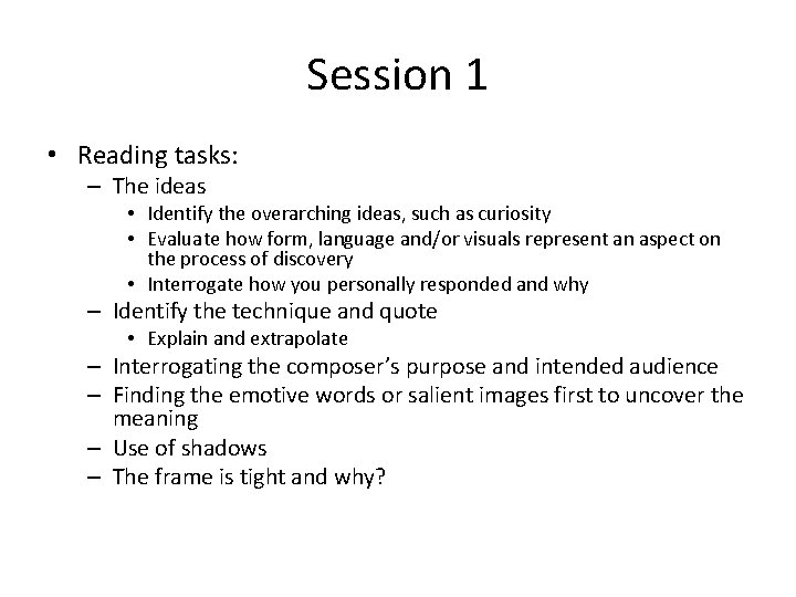 Discovery Study Day Key Points Session 1 Embrace