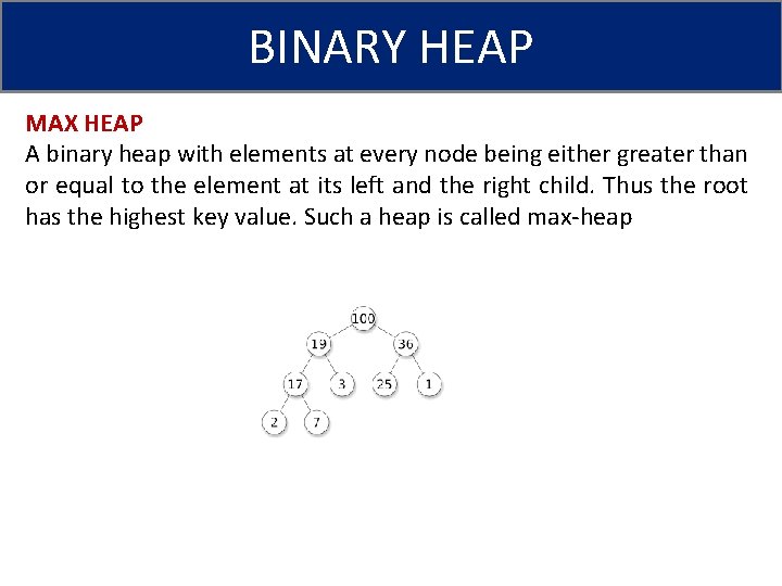 HEAPS Introduction A heap is a specialized treebased