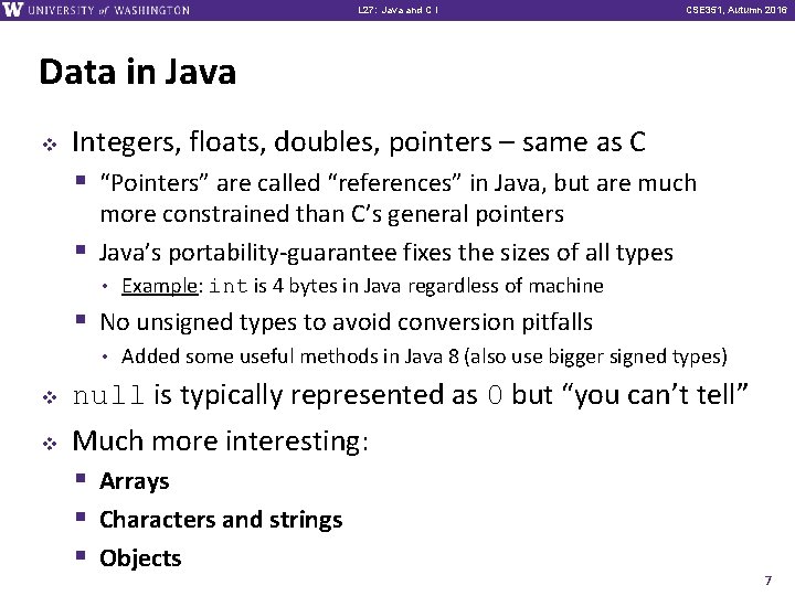 L 01 Intro L 27 Combinational Java and