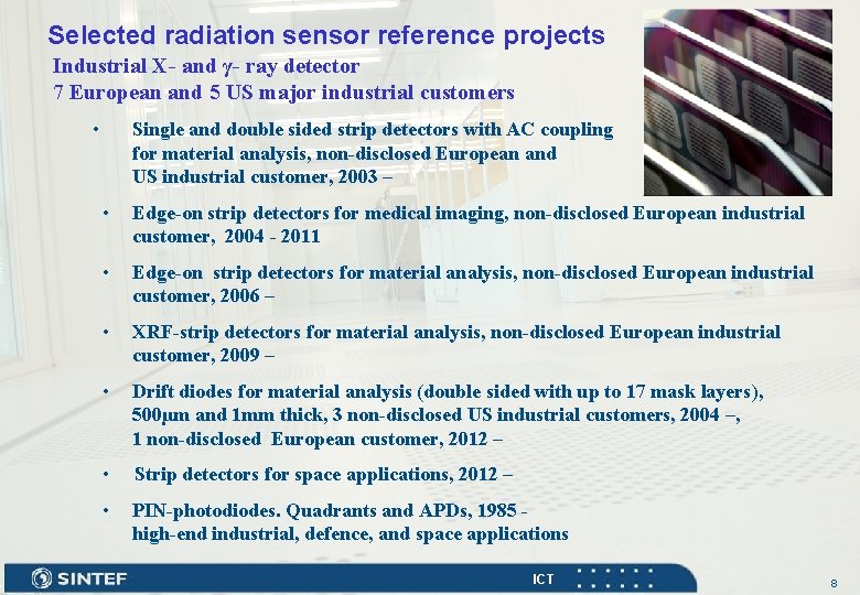 SINTEF Mi Na Lab SINTEF Radiation Sensor Activity