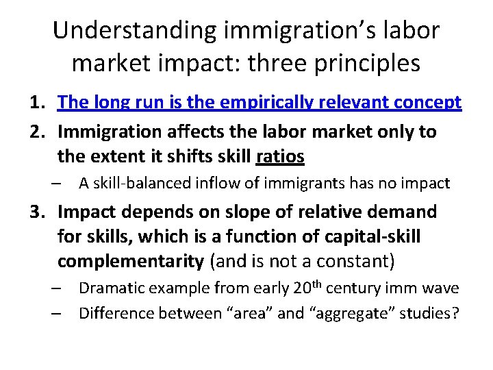 Understanding the Labor Market Impact of Immigration The