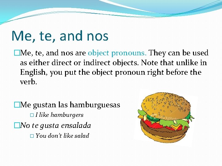 Los Pronombres Me te nos les Importante Indirect