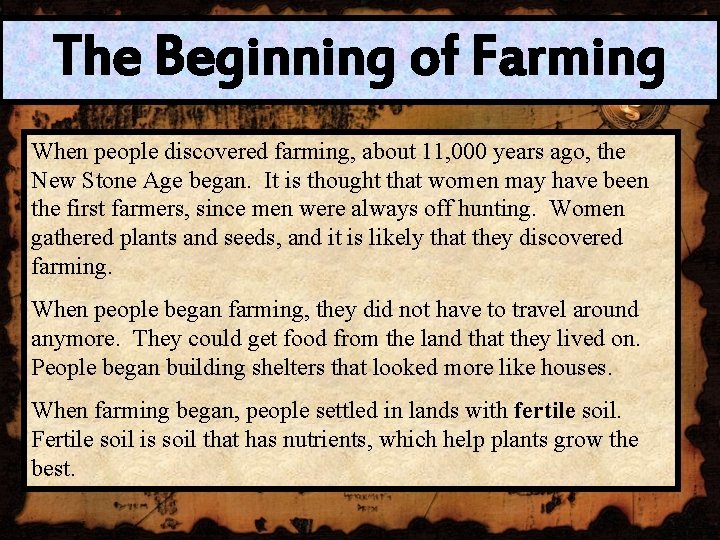 The Beginnings of Human Society Prehistory Section 2