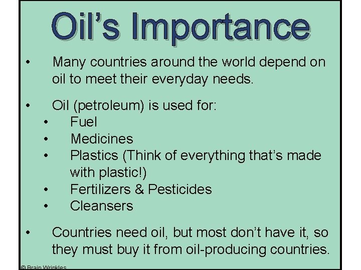 Southwest Asias OIL DISTRIBUTION Presentation Graphic Organizers Activities