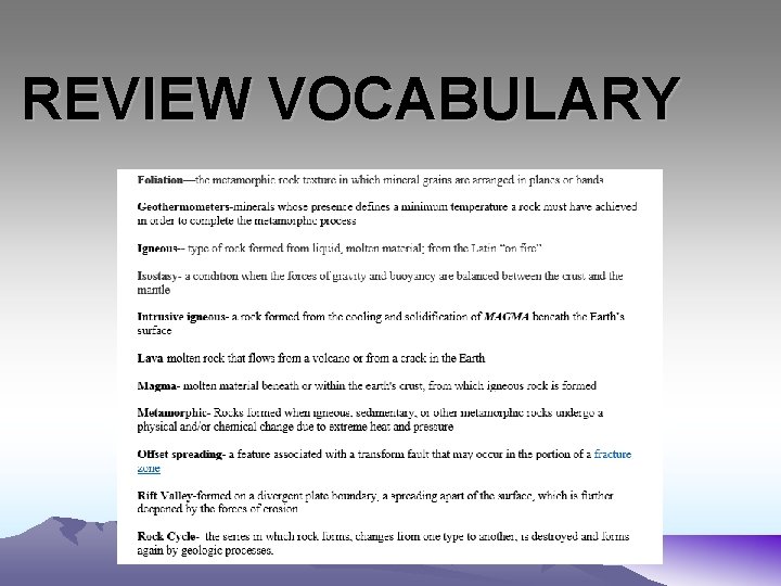 DO NOW Pick up review sheet REVIEW VOCABULARY