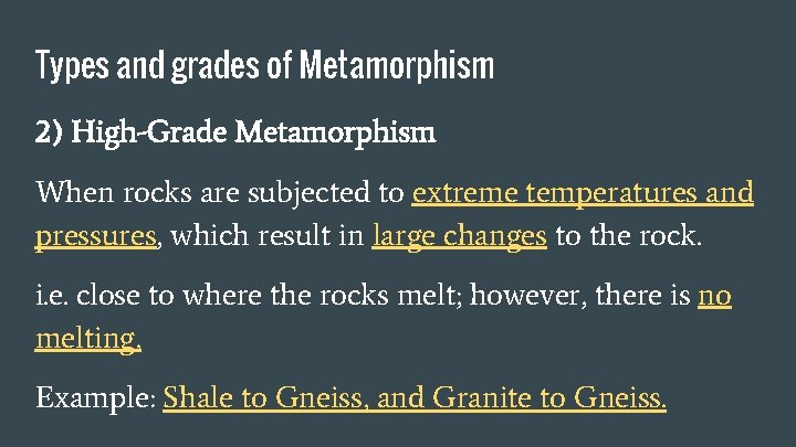 Unit 3 Rock Types Metamorphic Rocks Basic Rock