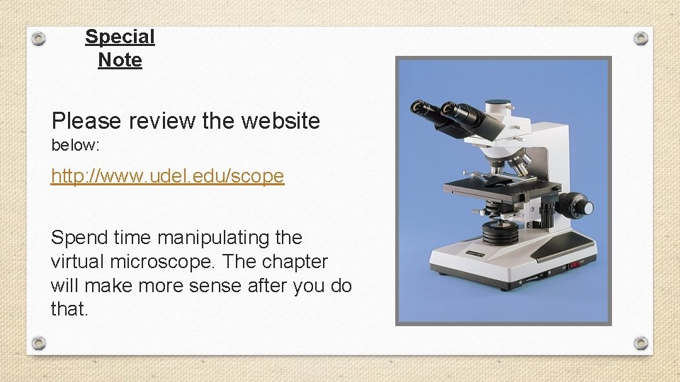 Microscopy Cell Theory Biology 104 Fall 2016 Semester