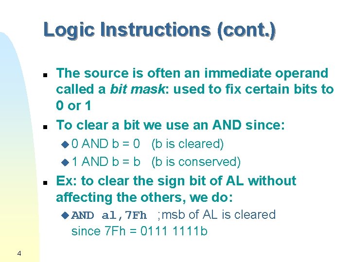 Lecture 6 Conditional Processing Assembly Language For Intelbased