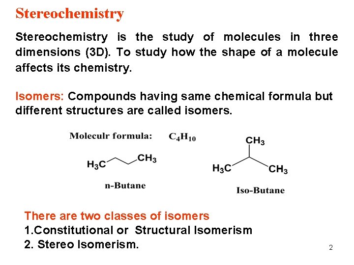 ORGANIC CHEMISTRY 1 Stereochemistry By Dr Sulaiman Al